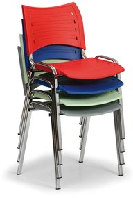 Plastová židle SMART - chromované nohy, modrá
