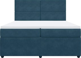 Box spring postel s matrací modrá 200 x 200 cm samet 3294728