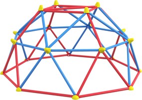 Outsunny Geometrická Lezecká Dómová Struktura pro Dětské Hřiště pro Děti ve Věku 3-8 let s UV-Odolným Kovovým Rámem, Nosnost 180 kg pro Zahradu, Pati…