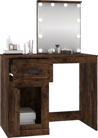 vidaXL Toaletní stolek s LED 90 x 50 x 132,5 cm kompozitní dřevo [816773] Barva: šedá sonoma