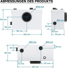 Přečerpávací stanice Wiltec – 600 W, 10 m, bílá (50741)