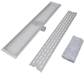 vidaXL Marketos Rovný sprchový odtokový žlab 2 ks linky 830x140mm nerezová ocel