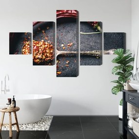 Vícedílný obraz Sušené Chilli Papričky Nedostatek Nedostatek Přírodní plátno 250x150
