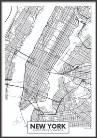 DecoKing - Nástěnný plakát - Map - New York