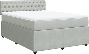 Box spring postel s matrací světle šedá 140x190 cm samet 3287740