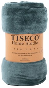 Modrý přehoz z mikroplyše na dvoulůžko 220x240 cm Cosy – Tiseco Home Studio