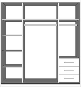 IDZ Šatní skříň MARSYLIA 2D 21, 203 cm Bílá/Dub Artisan