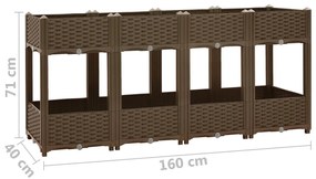 vidaXL Marketos Vyvýšený záhon 160 x 40 x 71 cm polypropylen