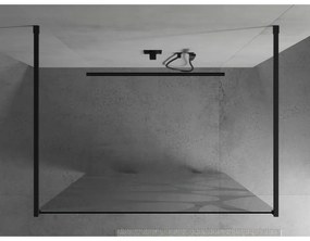 Mexen Kioto volně stojící sprchová zástěna 120 x 200 cm, Průhledné/Bílý vzor 8 mm, Černá - 800-120-002-70-97