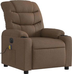 Elektrické masážní polohovací křeslo hnědé textil 3206640