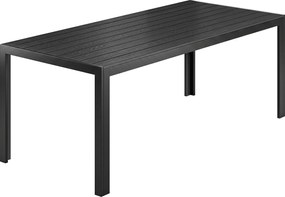 Outsunny zahradní stůl hliníkový stůl 120x70 cm pro zahradní terasu dřevo-plast polywood černý odolný proti povětrnostním vlivům a moderní | Aosom.de