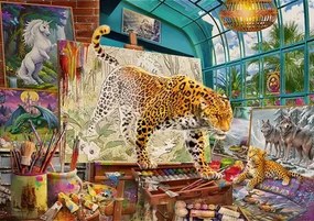 TREFL Puzzle Premium Plus Tea Time: Leopardi v malířském ateliéru / 10