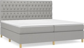 Box spring postel s matrací světle šedá 200 x 200 cm textil 3142601