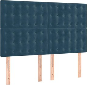 Box spring postel s matrací tmavě modrá 140x200 cm samet 3132925