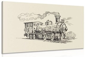 Obraz vlak v retro provedení - 90x60 cm