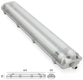 Brilagi -LED Tech. zářivkové svítidlo OPTIMA T8 2xG13/9W/230V 4000K IP65 67,5 cm