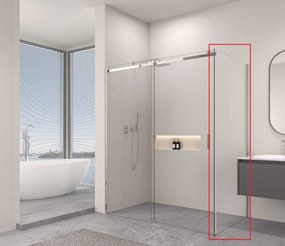 Erga Lynn, pevná stěna pro sprchový kout 80x195 cm, 8mm čiré sklo, chromový profil, ERG-V02-LYNN-G080-CL-CR