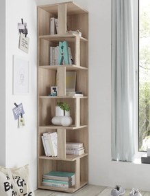 Rohový regál s přihrádkami Corner Shelf, dub sonoma