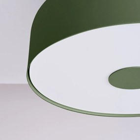 Stropní svítidlo Omiq, 1x olivově zelené kovové stínítko, (bílý plast), (fi 30 cm)
