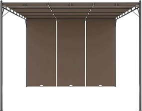 Zahradní altán s bočním závěsem 4 x 3 x 2,25 m taupe 312264