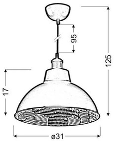 Lustr na lanku SCRIMI 1xE27/60W/230V