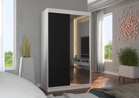 ADRK Furniture Skříň posuvná se zrcadlem REWENA 120 SW-REW- W+B-120+A050