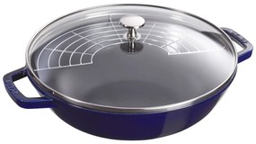 Staub pánev wok se skleněnou poklicí 30 cm/4,4 l tmavě modrá, 40511-467