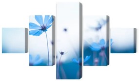 Vícedílný obraz Jemné Modré Květy Nedostatek Nedostatek Přírodní plátno 150x90
