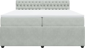 Box spring postel s matrací světle šedá 200x200 cm samet 3287836