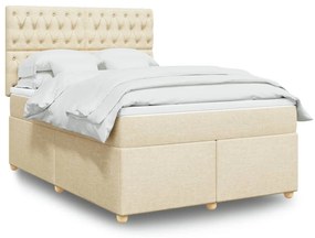 Box spring postel s matrací krémová 140x200 cm textil 3291315
