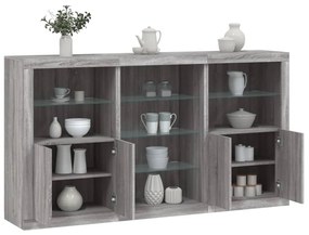 Příborník s LED osvětlením šedý sonoma 181,5 x 37 x 100 cm 3209182