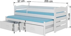 ADRK Furniture Postel dvojitá s bariérou TIARRO 200x90