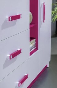 Casarredo - Komfort nábytek Dětská skříňka TRAFICO 6 bílá/růžová