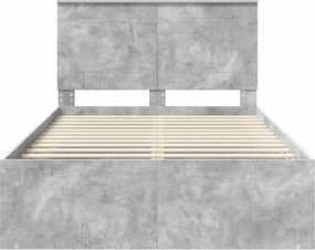Rám postele s čelo Beton 120 x 200 cm Masivní borové dřevo 3409384