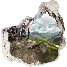 Wallmuralia Foto fotografie díra na zeď Horská cyklistika 75x75 cm