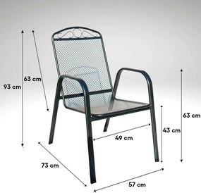 Vikio Zahradní jídelní kovový set pro 4 osoby V124 antrcit
