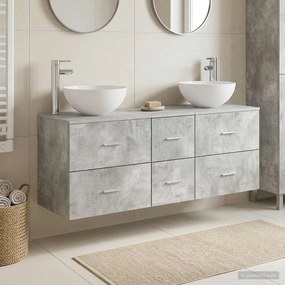 Sada koupelnových skříněk 3 ks Betonově šedá 49,5 x 35 x 63 cm 3405798
