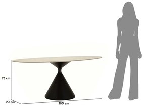 Oválný jídelní stůl Jamirah 180 cm krémový