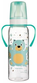 Canpol babies Láhev s potiskem CUTE ANIMALS 250 ml a úchyty Kočička