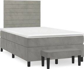 Box spring postel s matrací světle šedá 120 x 200 cm samet 3137893