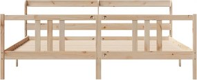 Rám postele s čelem 200 x 200 cm masivní borové dřevo 3306718