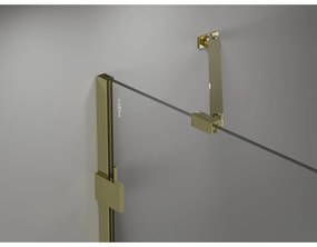 Mexen Lunar, pětiúhelníkový sprchový kout naklápěcí vpravo 80 x 80 cm, 8mm čiré sklo, zlatý profil, 831-080P-080L-50-00-P