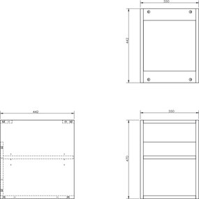 Mexen Box-A, otevřená skříňka s policí 35 cm, dub, 91AX2-0350-470-0-81