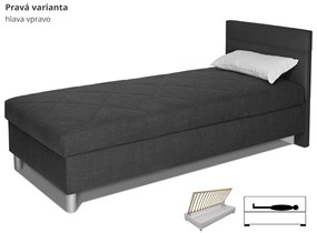 NEW DESIGN postele Válenda VARIO s hlavovým čelem a úložným prostorem, matrace a rošt v ceně, 90×200 cm Velikost postele: 90 × 200 cm, Strana: Levá