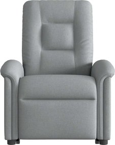 Elektrické zvedací polohovací křeslo světle šedé textil 3303274