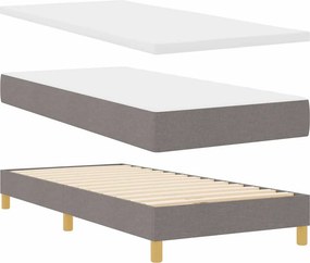 Postel s boxspringem s čelo Taupe 90 x 190 cm textil 3340252
