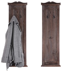 2x věšáková stěna s 3 věšáky 30351 - 109x28x3,5 cm, antik hnědá