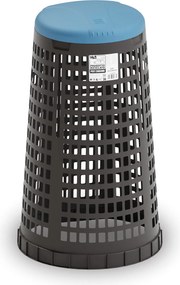 Plastový odpadkový koš na 120 l pytle, černý, modré víko