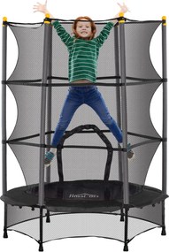 HOMCOM Dětská trampolína Ø140 cm, trampolína s ochrannou sítí a ochranným poklopem, zahradní trampolína pro děti 3-10 let, nosnost až 50 kg, černá | A