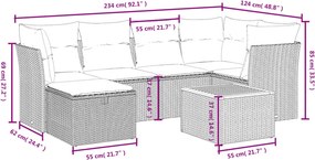 7dílná zahradní sedací souprava a podušky mix béžové polyratan 3264727
